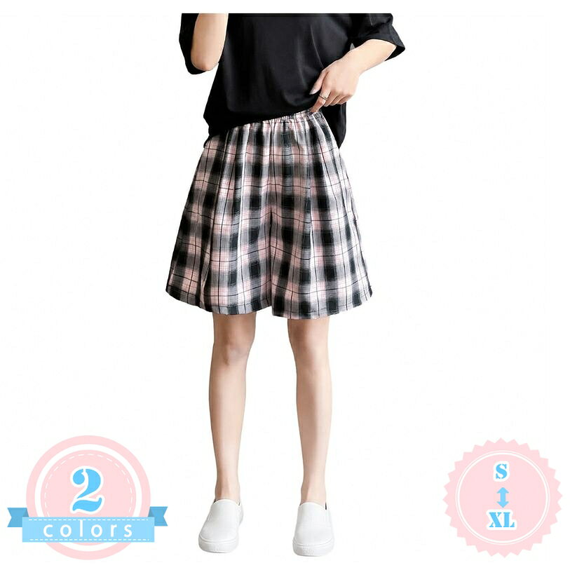 表地：ポリエステルメイン素材：ポリエステル、ポリウレタン【チェック柄ハーフパンツ】クラシックな格子柄が目を引く、カジュアルでレトロな雰囲気のハーフパンツです。シンプルなトップスと合わせるだけで、こなれ感のある大人カジュアルなスタイリングが完...