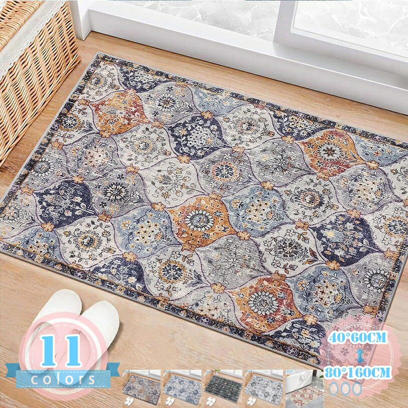 メイン素材：ポリエステルサイズ：40*60cm 50*80cm 60*90cm 80*120cm 80*160cm他必要なサイズはお問い合わせ下さいませ パッチワークに適した大きなサイズ。【滑り止め付き】裏面には花模様に施された、床にピタッ...