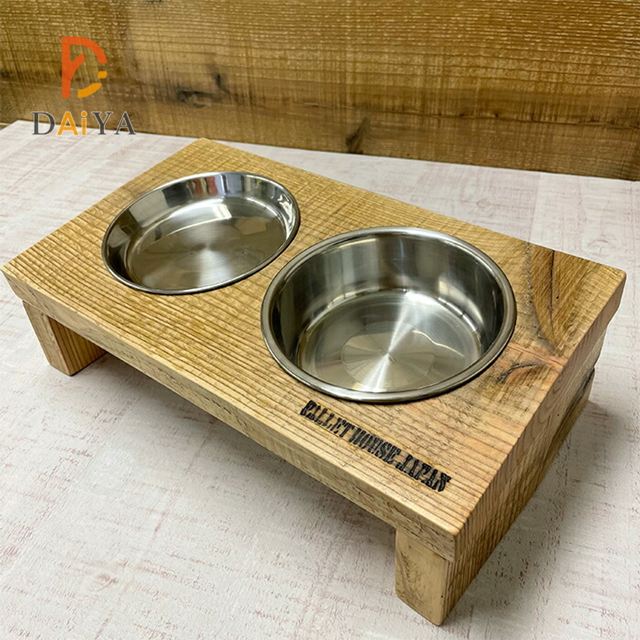 犬 猫 食器台 フードボウルスタンド おしゃれ 古材パレット製 ハンドメイド ステンレスボウル2個付き パレットハウスジャパン【足場古材利用】 ※古材を利用しているため商品一つ一つの色合いや風合いに違いが生じます。予めご了承くださいませ。古...