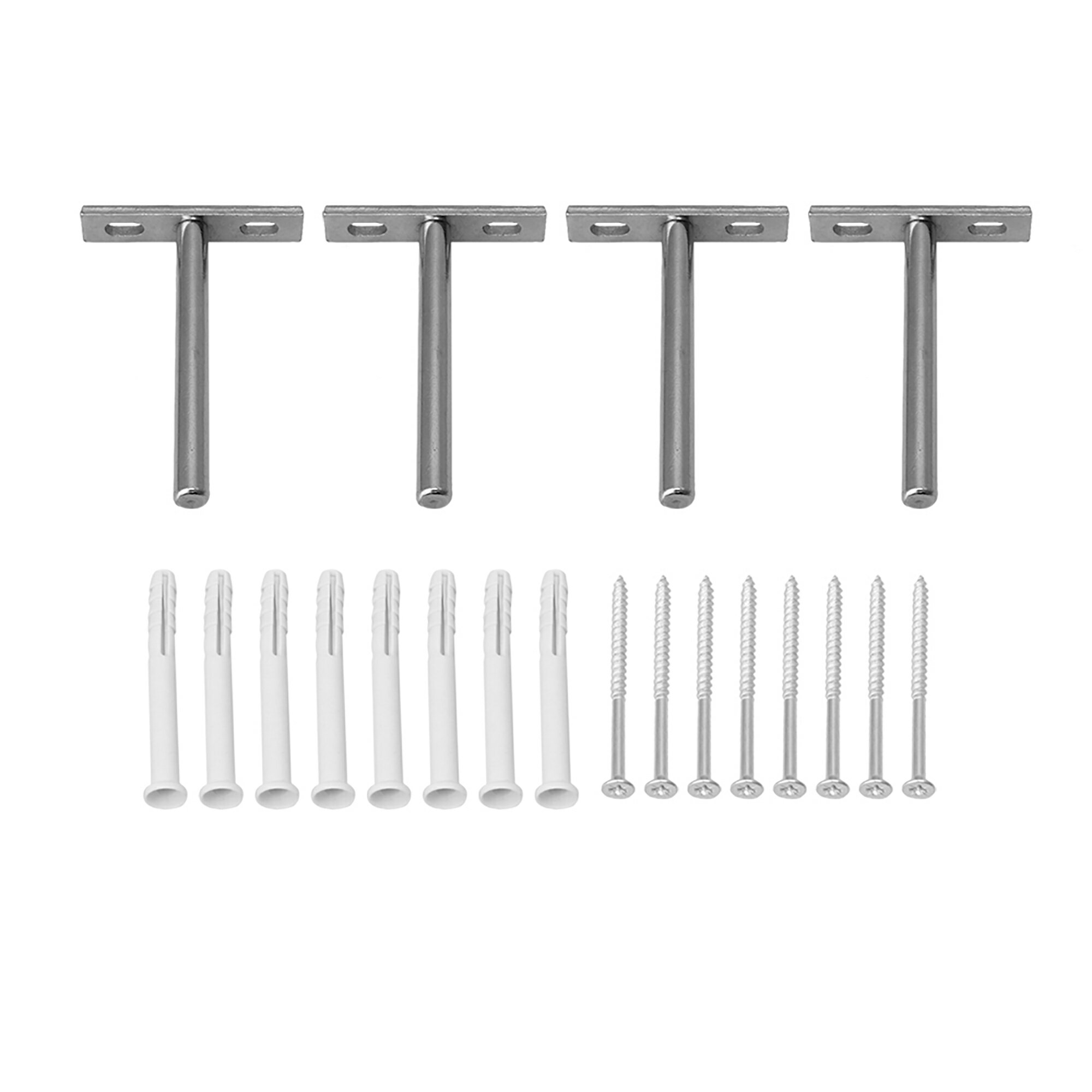 特徴: 1. 棚の厚さが 20～30mm の場合、木板や石材に直接はめ込むことができます。 2. 壁に浮かんでいるように見える棚を作ります。美しくモダンな視覚的なディスプレイや収納になります。 3. 壁のスロットで高さを調節できます。回転す...