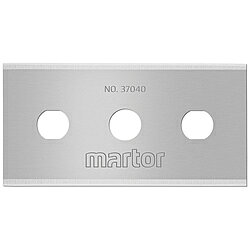 ■セーフティカッター用替刃です。【仕様】・刃厚（mm）： 0.4・長さ（mm）： 43・幅（mm）： 22・martor　替刃　10枚　INDUSTRIAL　BLADE　37040【材質／仕上】・刃： 合金工具鋼セーフティカッター用替刃です。