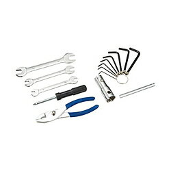 こちらの商品はご購入後の返品をお受けいたしておりません。対応機種、サイズ、種類等、再度お確かめの上お求めください。●車載に最適な15ピース工具！●車載に最適な15PCSの工具が入ったセット。●4サイクル水冷車等、プラグレンチが届かない場合が...