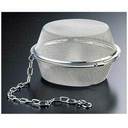 画像はイメージの場合があります。あらかじめご了承ください。18-8平型ボール茶こし 105mm【製品仕様】■サイズ（mm）：105■外径×高さ（mm）：105×52■質量（kg）：0.040518-8平型ボール茶こし 105mm