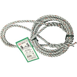 ■ワイヤのようにサビないため、荷物を汚しません。【用途】・荷物の固定、結束、引張り作業に。【仕様】・色： グレー・線径（mm）： 9・長さ（m）： 3・両端アイ加工： 折り径： 約20cm、編込み回数： 4回注意●玉掛作業の荷の吊り上げ吊り...