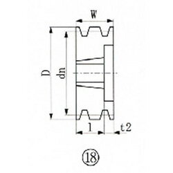 ■軸穴・キー溝加工などが不要となり、納期管理が容易となります。■適用ブッシング 1610【用途】・ベルト伝導による変速に。【仕様】・データム径（mm）： 180・溝数： 3・適用ブッシング： 2517・図面番号： 18・適用ベルト： A、S...