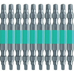 ■両頭タイプです。■カラーで先端サイズの見分けが簡単です。【用途】・四角ネジ回しに【仕様】・刃先： SQ3・全長（mm）： 65・塗装色： 緑・シャンク径（mm）： 6.35・シャンク径： 6.35mm・先端： マグネット入り両頭タイプです。