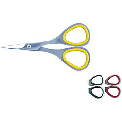 ■細かい作業に最適な鋏です。■ハイカーボンステンレス刃物鋼を使用しているので、硬さ、耐摩耗性に優れています。【用途】・細かい作業・刺繍用【仕様】・刃長（mm）： 30・刃厚（mm）： 2.5・全長（mm）： 110・色： リングカラー黒、赤...