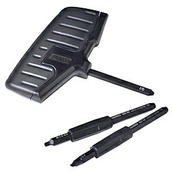 ■回せなくなった皿ネジやキャップボルトなどを緩めることができるビット交換式ドライバーです。■1stビットは叩くことなく皿ネジを緩めることができ、1stビットで緩められなかった場合は、2ndビットを使い叩いて緩めます。■HEXビットは六角穴付...