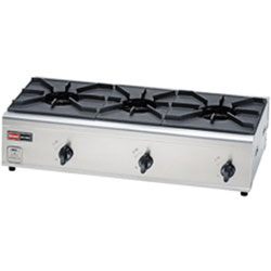 ■リンナイ 【都市ガス12A・13A用】業務用ガスコンロ です。本体サイズ（高さ×幅×奥行）204×738×350mm本体重量14.5kg対応ガス種都市ガス12・13Aグリル機能グリルなし口数3口コンロタイマー無天板素材ステンレスガス消費量...