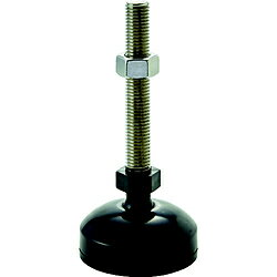 ■本体にステンレス鋼を使用し、耐久性に優れています。■底部は滑りにくいニトリルゴム製です。【用途】・工作機械、産業機械などに。【仕様】・許容荷重（kgf）： 50・ねじ寸法： M6・ねじ長さ（mm）： 40・全高（mm）： 63・台座径（m...