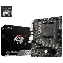 AMD A520チップセット搭載。高品質部品を採用しコストパフォーマンスに優れたビジネス向けmicroATXマザーボード・HDMI + DVI-Dの2系統の出力ポートを搭載・背面に使い勝手の良い6ポートのUSBを搭載その他I/Oポート詳細［...