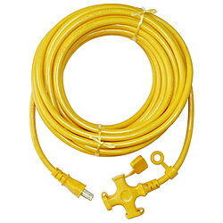 ソフトタイプ電線の延長コードです。耐寒性に優れたやわらかい電線を使用した延長コードです。環境にやさしい鉛フリー製品です。仕様●定格：15A・125V。●コンセント：2PX3ツ口。材質●導体：銅線。●栓刃：黄銅。注意事項このコードは合計150...