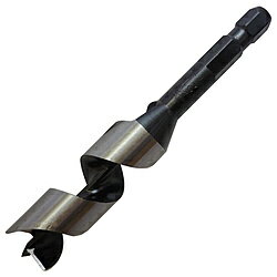 浅い止め穴に最適です。先三角タイプでおくり量だけ切り込むので止めたいところで止められます。竹・ダボ穴加工に適しています。仕様●10mm六角軸●サイズ： 全長130mm・ネジ丈80mm材質●軸： 普通鋼●刃： 普通鋼注意事項高速回転（1500...