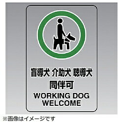 ■ガラス扉や、自動ドア等の透明ガラスに貼りつけるのに適したステッカーです。■摘要：粘着シール■寸法(mm)：150×100■内容：盲導犬介助犬聴導犬同伴可 WORKING DOG WELCOME■内容：盲導犬介助犬聴導犬同伴可 WORKIN...