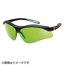 ■スポーティでスタイリッシュな遮光メガネです。【用途】・ガス溶接作業用。【仕様】・レンズ色： グリーン・テンプル色： ブラック・幅（mm）： 144・高さ（mm）： 48・遮光度： #3・規格： アメリカ安全規格ANSI Z87.1【材質／...