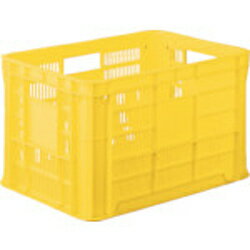■標準パレットサイズのT11（1100×1100mm）モジュール可能のコンテナです。■メッシュになっており、通気性があり農産物や各種食品、工業部品など幅広くご利用できるシリーズです。■色：イエロー■容量(L)：45.1■適用カード差し(別売...