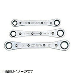 ■強力な板バネにより”カチッ””カチッ”と小気味よい連続音を発し、ラチェット作業ができます。■頭部は薄型、めがね形状で狭い所の作業に適しています。■送り角度は20°です。【仕様】・セット内容（mm）： 10×12、12×14、14×17・セ...