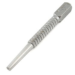 釘の頭（丸頭釘）を沈める時に最適です。滑りにくいローレット加工品です。頭は四角で転がらないです。仕様●全長100mm。●先端サイズ： 5mm。材質●炭素工具鋼。注意事項釘の頭（丸頭釘）を沈める時に最適です。