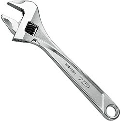 ●ガタ無しウォーム搭載。バックラッシュ（ガタ）をカット。ボルト・ナットを傷つけませんワークワイド(ガタ無しモンキレンチ)●元祖 ガタ無しウォーム搭載●水廻りの作業や屋内作業、建築金具の締め付けに●ワイドな口開き●安全ひも用穴付●非対称ハンド...