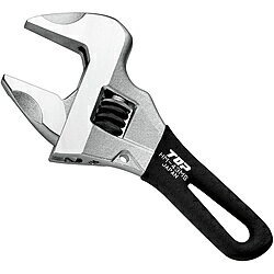 ●ガタ無しウォーム搭載。バックラッシュ（ガタ）をカット。ボルト・ナットを傷つけませんショートワークワイド(ガタ無しモンキレンチ)●元祖 ガタ無しウォーム搭載●水廻りの作業や屋内作業、建築金具の締め付けに●ワイドな口開き●安全ひも用穴付●指か...