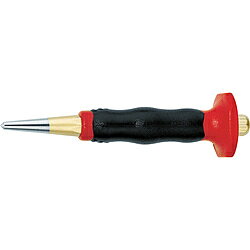 特長■高品質の鋼材を使用したセンターポンチです。■抜群の耐久性と高い作業性を発揮します。■ハンドガードは握りやすく、打ち損じ時のケガ防止に役立ちます。用途■鉄板の穴の仮止めなど。仕様■全長(mm)：120■先端径(mm)：4■幅(mm)：1...
