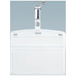 ■丈夫で高級感のある金属クリップです。■名札ケースは、水やホコリが入りにくいチャック式です。■安全ピン・クリップで留められます。■タイプ：ヨコ■中紙サイズ(mm)幅×高さ：90×55（ヨコ名刺）■GPNエコ商品ねっと掲載品■ケース：再生オレ...