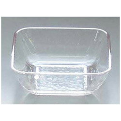■材質:ポリカーボネイト【製品仕様】■メーカー品番：KB-120■カラー：クリア■直径×高さ（mm）：114×114×42■容量（cc）：300リップル 角小鉢 KB-120 クリア