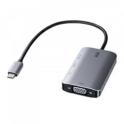 DisplayPort Altmodeに対応したType-CポートをHDMI（4K/30Hz）またはVGAに変換し映像出力ができる変換アダプタ。PD充電に対応しパソコンやタブレットを充電しながら映像出力可能。「USB Type C-HDMI...
