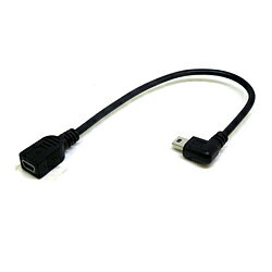 USBケーブル miniB右L型（オス）-miniB（メス） 20cmケーブル長0.2m形状mini USB → mini USB仕様1［端子］USB mini B(メス) - USB mini B(右L型 オス)［ケーブル長］約20cmU...
