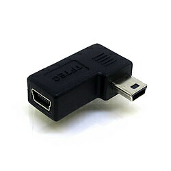 USB変換アダプタ miniB右L型(オス)-miniB（メス）■USB mini5pin 右L型（フル結線）形状mini USB → mini USB仕様1［端子］USB mini-B(右L型)(オス) - USB mini-B(メス)U...
