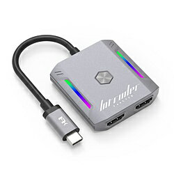 USB Type-C to デュアルHDMI　ディスプレイアダプターHDMIポートは最大8K@30Hzをサポートし、円滑なビデオストリーミングを実現します。デュアルHDMIポートにより、拡張/複製モードで2台の外付けモニターをノートパソコン...