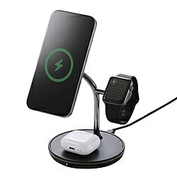 対応するiPhone・Apple Watch・AirPodsを同時に充電できる、3in1 ワイヤレス充電スタンドです。最大出力15WでiPhoneを充電できます。 Apple正規認証であるMade for MagSafe/Apple Wat...