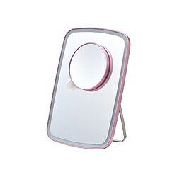 スタンド式でコンパクト、四角型卓上ミラーマグネット着脱式の便利な5倍拡大鏡付きUSB給電と乾電池の2WAYで使用可能で、お好きな場所で使用いただけます・拡大率:等倍/5倍（マグネット着脱式）・鏡サイズ:148mm x217mm・電源:2電源...