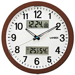 ◆コチコチ音のしない連続秒針◆自動点灯機能◆カレンダー、温湿度表示◆照度切替スイッチ付き（強、弱、切）本体サイズ(H×W×D) mm330×330×56mm本体重量982g枠材質プラスチック精度平均月差±30秒以内使用電池単3電池×3本、単...