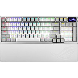 アナログ対応・磁気式キースイッチ搭載の96％キーボードROG HFX V2磁気式キースイッチやROGホールセンサー、OLED表示、3方向ノブ、ROG SpeedNova 8K対応のトライモード接続、6層の消音構造とリストレストを搭載。■OG...