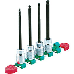 ■差込角側は応力の集中を防ぐパワーフィット形状を採用しています。【用途】・汎用工具【仕様】・タイプ： ロングBP・差込角（mm）： 12.7・セット内容： 3/16、7/32、1/4、5/16・セット内容（点）： 4差込角側は応力の集中を防...