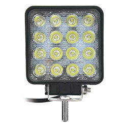 LEDワークライト 48W 16灯 3360lm 12V/24V車対応■取付場所を選ばない角度調整取付ステー付。■防塵・防水仕様IP67対応。■EMC EN50498準拠試験対応。ノイズの発生を抑えた設計回路、他機器へのノイズによる影響を防...