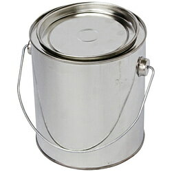 ■塗料の小分けに使用します。【用途】・容器として。【仕様】・容量（L）： 1・色： シルバー・タイプ： 1L取っ手付・外径（mm）： 112・外径寸法（mm）径×高さ： 112×130・シングル蓋・丸型【材質／仕上】・ブリキ【注意】・塗料用...