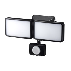 リモコンで遠くから操作可能なLEDセンサーライト！本体サイズ(幅×高さ×奥行)mm265×158×101重量約490g電球種類LED電球全光束330lmライトの色白色点灯時間約5秒～20秒（防犯モードの場合）人感センサー人感センサー有照度(...