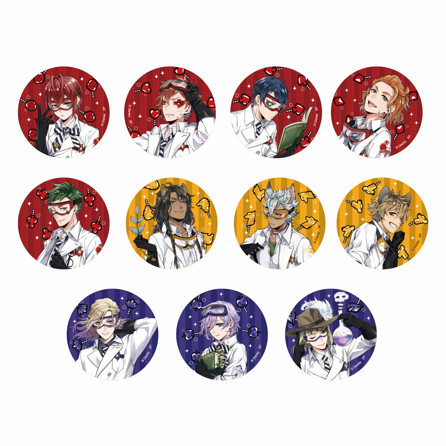 ディズニーかばんなどに付けて気軽に楽しめるコレクターズアイテムの定番缶バッジ(カンバッジ)約直径5.6cmカテゴリ : 缶バッジ赤 レッド 黄色 イエロー 紫色 パープル