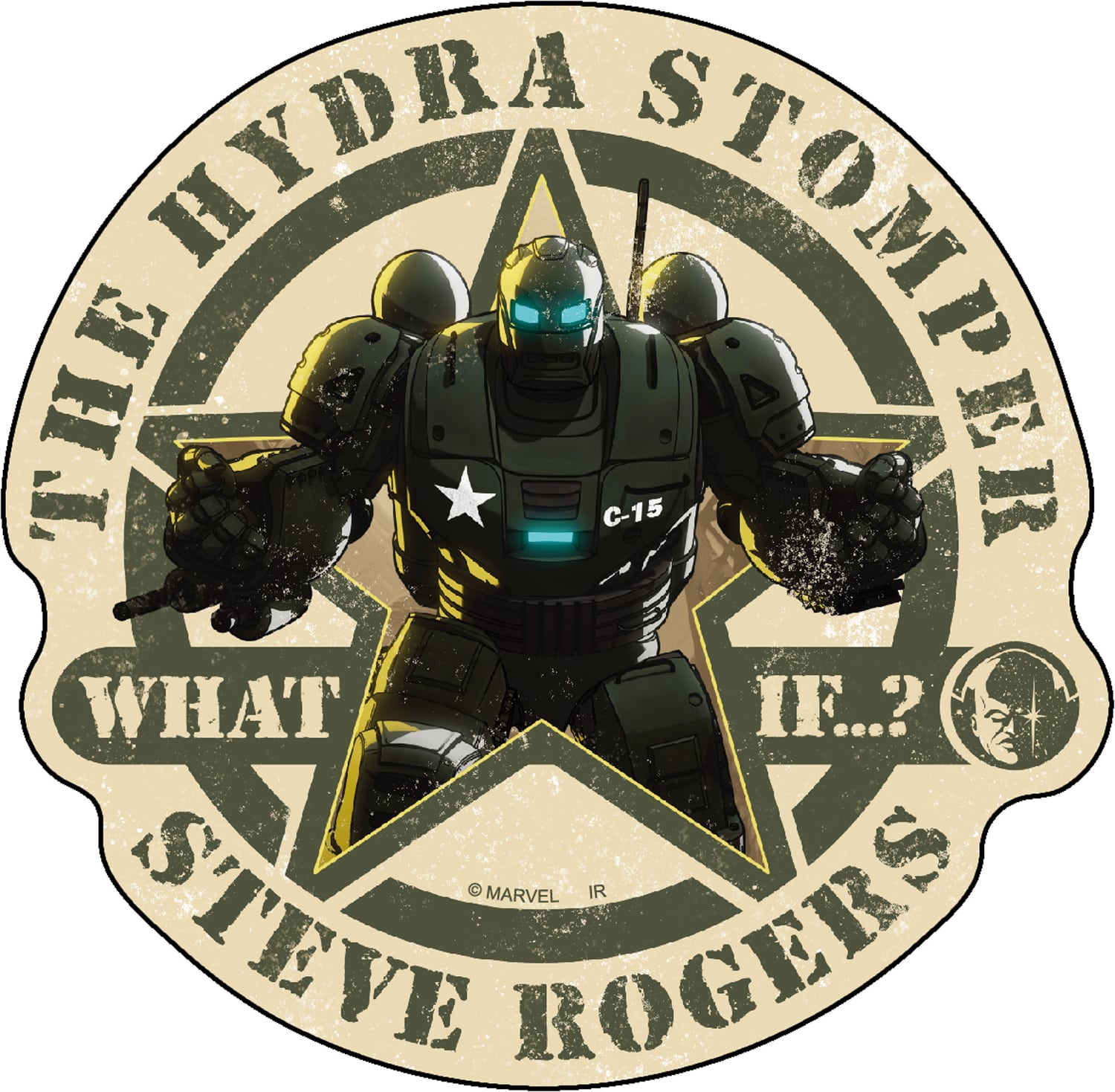 H9.7×W10cmDiseny＋「WHAT IF...?」THE HYDRA STOMPERのダイカットステッカーです。様々なかたちに切り抜かれたダイカットステッカー。(c)MARVEL