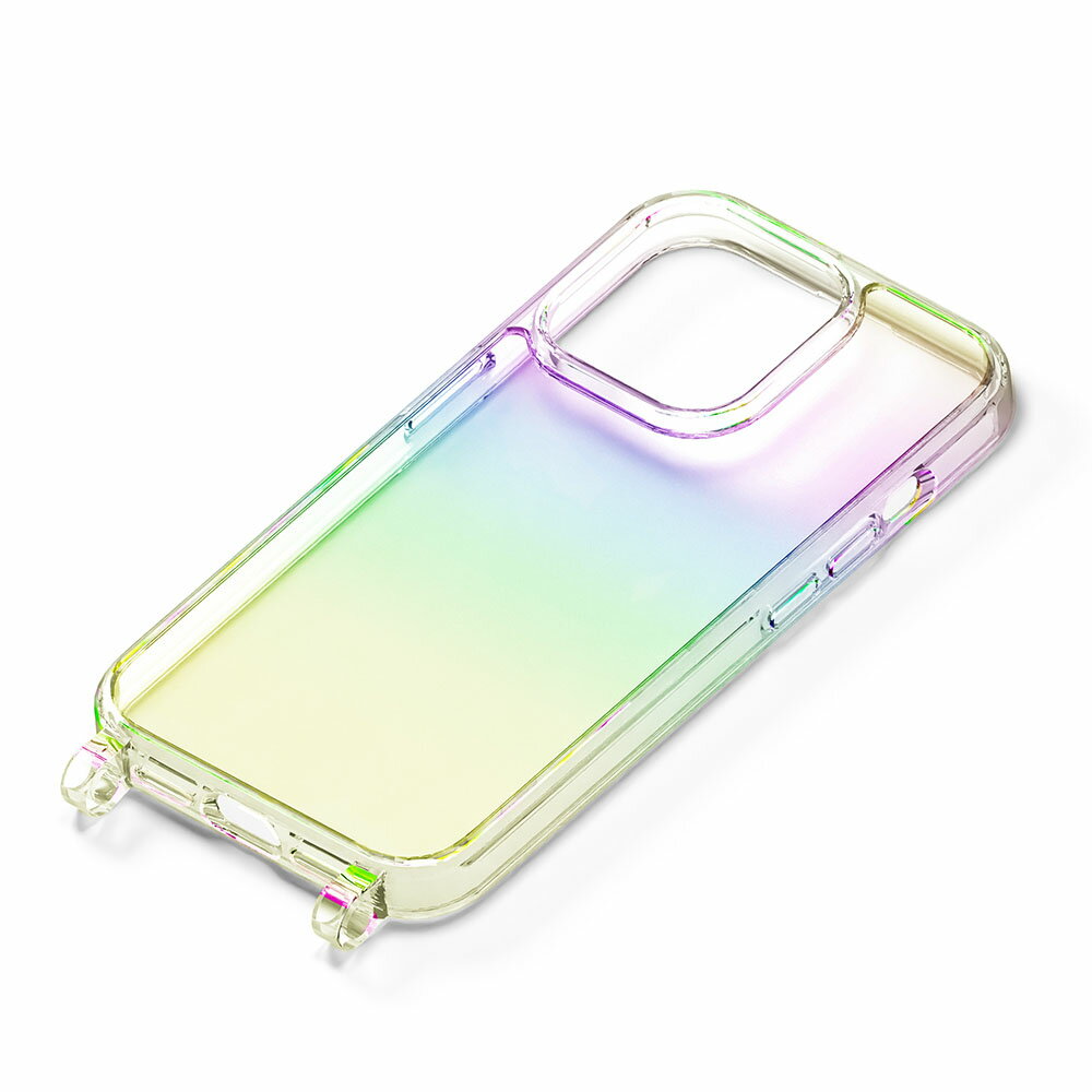 W83×H175×D14mm　33g「PG-23DPT05AR」は、持ち運びに便利なショルダーストラップやハンドストラップを取り付けられるiPhone 15 Pro Max用 ショルダーストラップホール付クリアハイブリッドケースです。クリア...