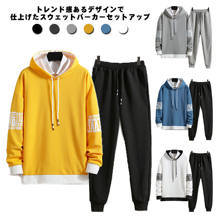 トレンド感あるデザインで仕上げたスウェットパーカーセットアップ。洗練されたシルエットが大人のおしゃれをアピールし、スポーツから部屋着まで様々なシーンで大活躍。優れた伸縮性、滑らかな肌触りでストレスなく1日中快適に過ごせる生地を採用。パンツの...
