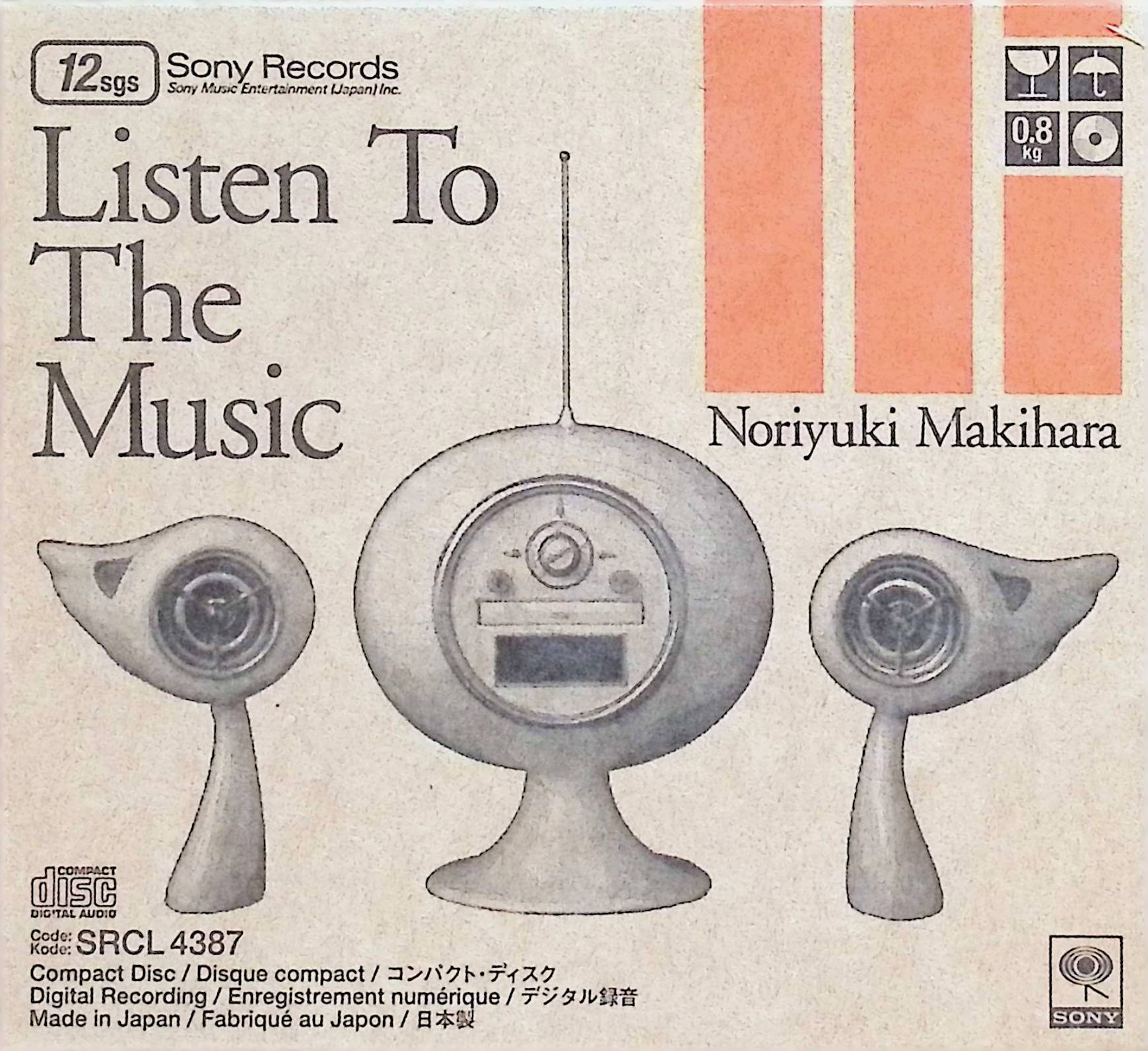 「 Listen To The Music（スリーブケース付）」 槇原敬之 1.蒼い月の夜～Lady In Blue～ 2.海と少年 3.秋の気配 4.Rain 5.ミス・ブランニュー・デイ 6.君に、胸キュン。 7.David 8.朧月夜...