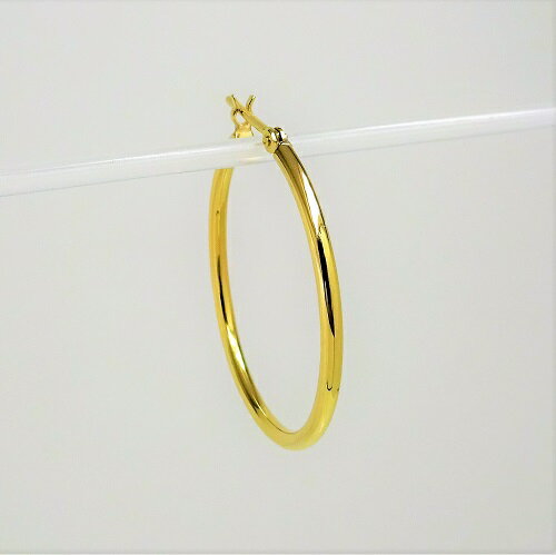 K18 イエローゴールド パイプ フープピアス 1.5mm×25mm (片耳) (18金/18k/ゴールド製) メンズ レディースの評判・口コミ｜キテミヨ-kitemiyo-