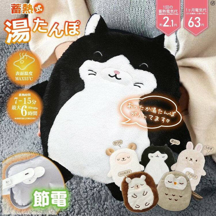 繰り返し使えるかわいい湯たんぽお湯の入れ替え不要！急速蓄熱・長時間あったか最大6時間ぽかぽか節電・省エネの今年の冬におすすめ！！1回の蓄熱電気代約2.1円1ヶ月電気代約63円（1日1回蓄熱した場合）●商品サイズ（cm）幅約31×奥行約4.5...