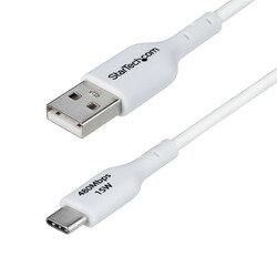 1m ホワイト。USB Type-CデバイスをUSB-A充電器またはパソコンに接続する3A 15W Power Delivery対応USB-C充電ケーブル●USB-A to USB-C充電ケーブル ●3A 15W急速充電、および480Mbp...