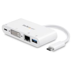 USB-Cでノートパソコンを充電し、DVI出力、ギガビットイーサネット、USB-Aポート対応のモバイルワークステーションを構築【スターテック.com】DVIビデオ出力、USB 3.0ポート(x1)、ギガビットイーサネットポートをノートパソコ...