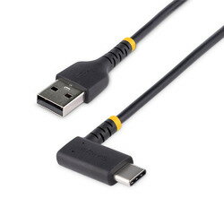 高耐久L型右向きUSB-Cケーブル。USB周辺機器の接続&充電に使用でき、デバイスにぴったり沿ってケーブルの引き回しが可能。●周辺機器の接続に便利な2m USB A - USB Type-C (L型右向き)充電ケーブル ●柔軟性の高いストレ...