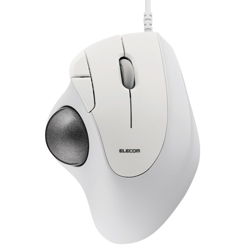 エレコム株式会社。トラックボールマウス/IST/36mmボール/親指/ベアリング支持/有線/5ボタン/ホワイト■楽な姿勢で操作できるエルゴノミクス形状と圧倒的になめらかな操作性を実現した、親指操作タイプのトラックボールIST。 ■握らず自然...